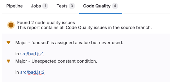 Code quality · Testing · Ci · Help · GitLab